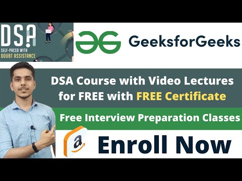 gfg Interview Preparation Free | gfg dsa course Free with Certificate | gfg ds and algo course