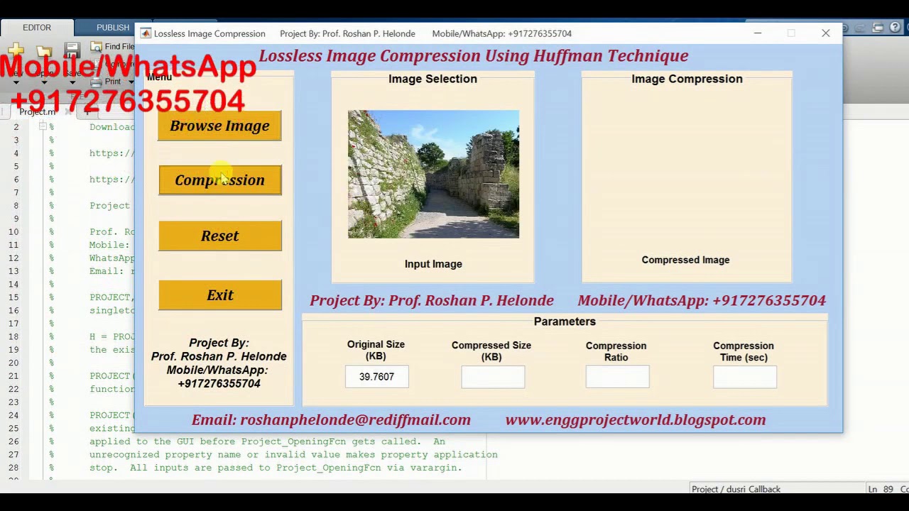 Huffman Based Lossless Image Compression Using Matlab Project With Source Code