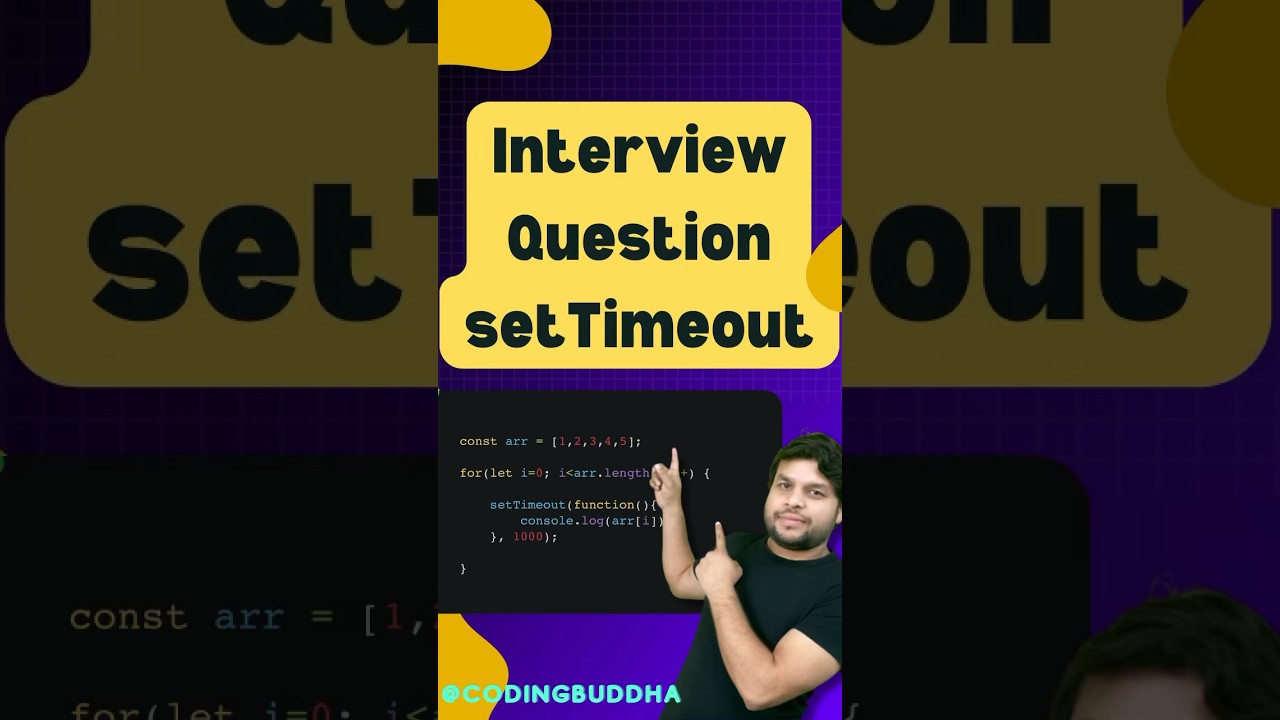 SetTimeout interview question in javascript. #javascript #codingbuddha #interviewquestions