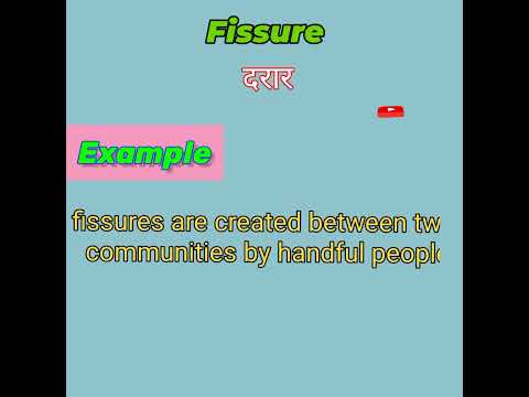 Fissure Meaning in hindi with Example। Advanced Vocab। @competition3485। #ssc