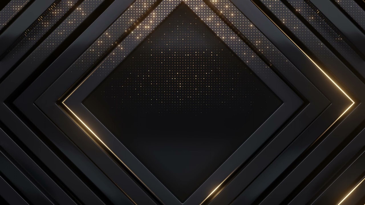 Worldwide Trending 4K VJ Loop | Rectangle Geometric Gold Black Background With Stripe