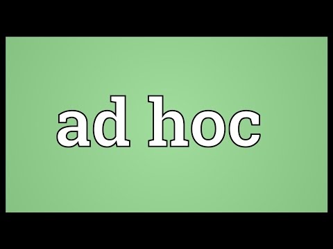 Ad hoc Meaning