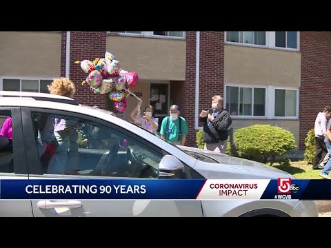 'We love you!' 90-year-old Dedham man receives drive-by birthday wishes
