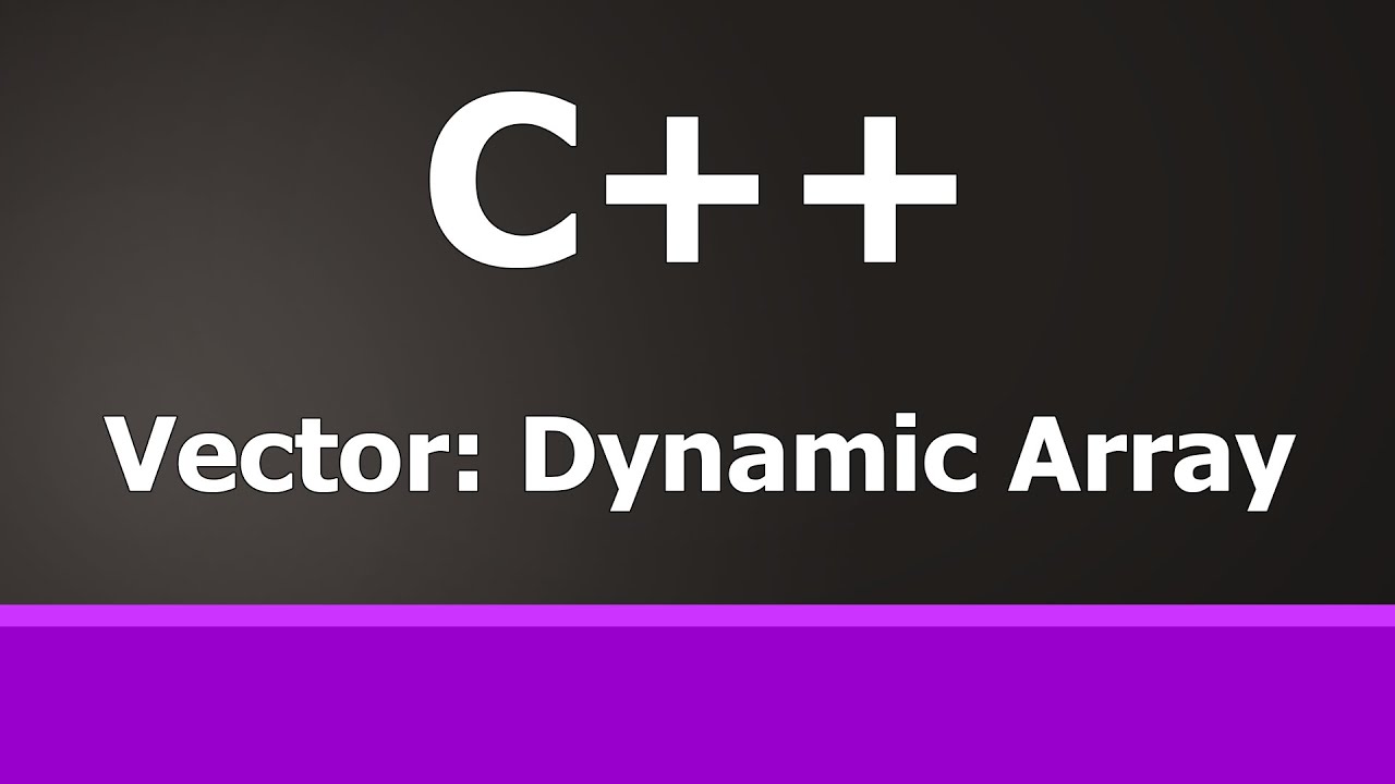 C++ Dynamic Arrays : STL Vectors Beginner Tutorial