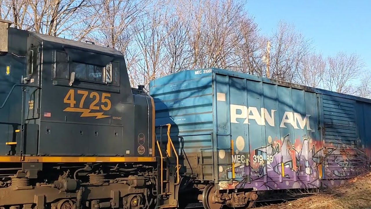 CSX m372-09 with a PAN AM boxcar & SD70 on the B&O OML 3/9/26