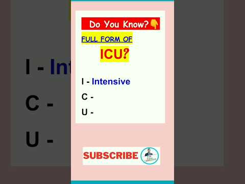 Full form of ICU / ICU Full form / What is full form of ICU #icu #fullform #english #shorts