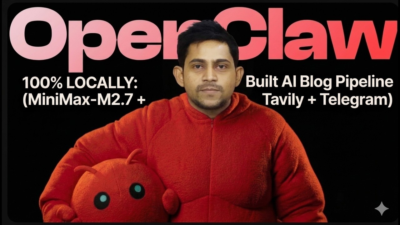 OpenClaw Runs 100% Locally - I Built an AI Blog Pipeline with MiniMax-M2.7 + Tavily + Telegram