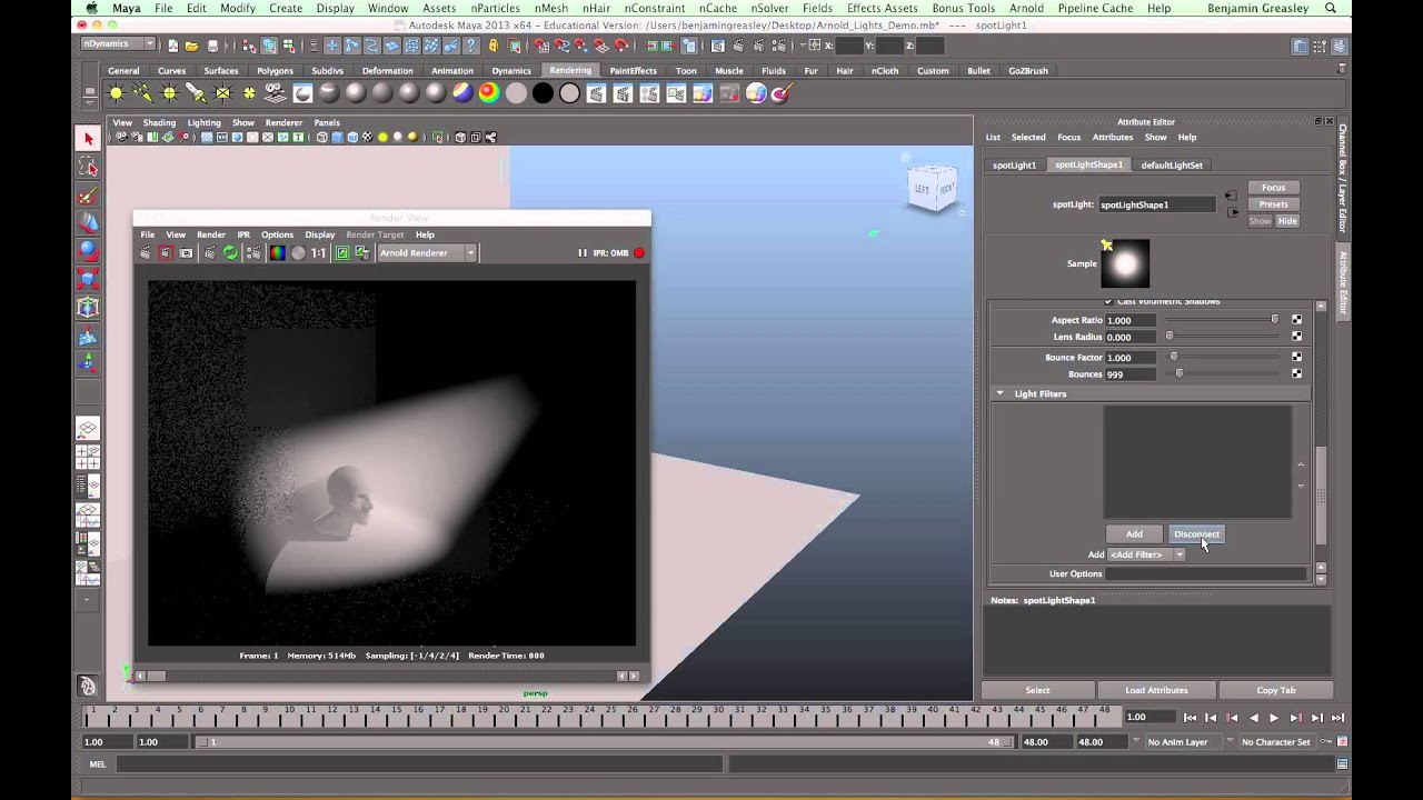Arnold for Maya Tutorial - Lights - HD
