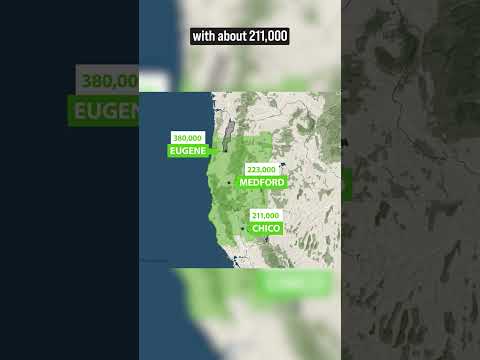 Largest cities in the Empty West #geography #westcoast #map #travel #oregon #california