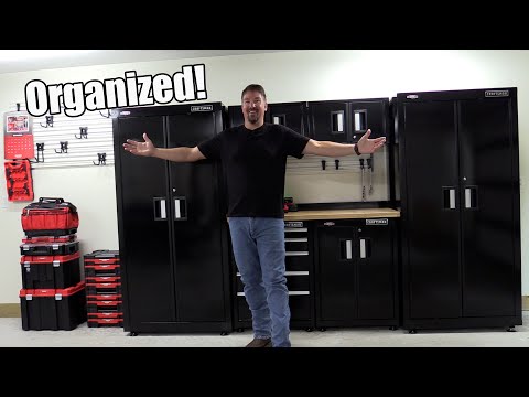 Craftsman 126-inch Wide Welded Metal Storage Suite With Cabinet and Drawer Storage CMST98242BK