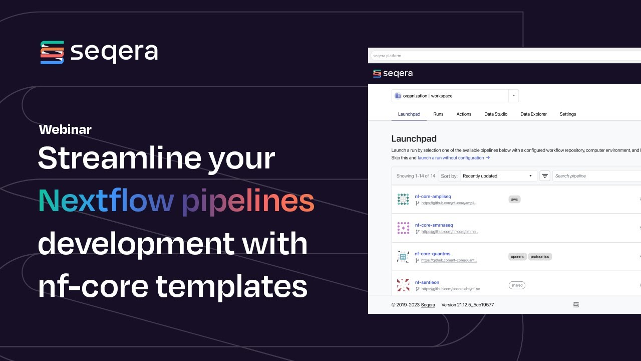 Webinar: Streamline your Nextflow pipeline development with nf-core templates
