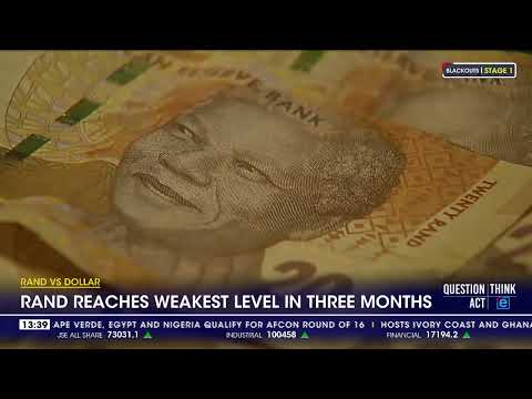 Rand reaches weakest level in three months
