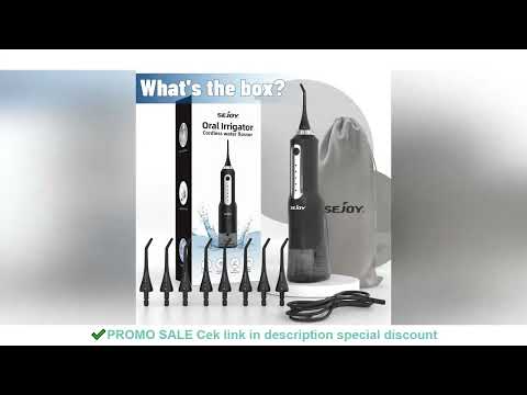 Sejoy Water Flosser Teeth Cleaner Rechargeable Waterproof Portable Cordless Dental Oral Irrigator, W