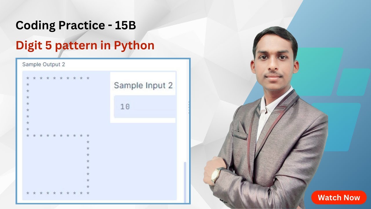 DIGIT 5 Star Pattern Program in Python | Coding Practice 15B | Star Pattern Program | @NxtWaveTech