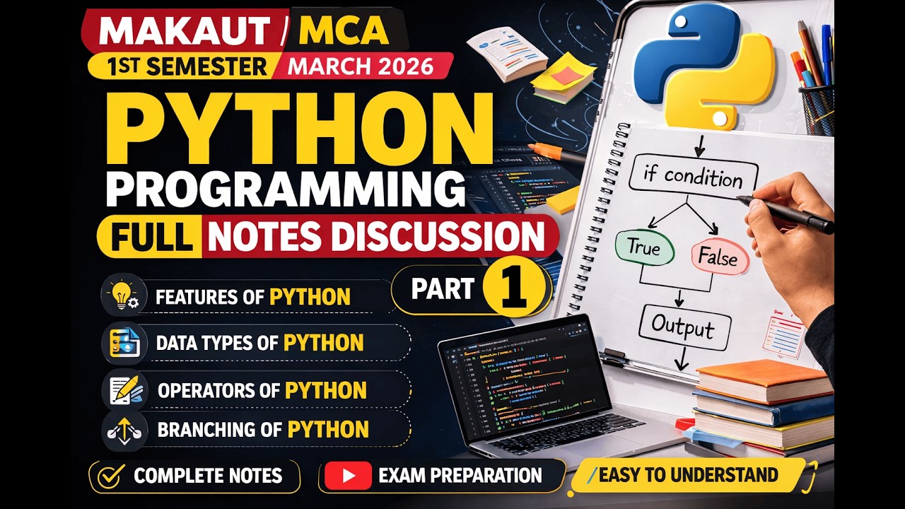 Python Programming Full Notes Discussion Part1 MCA Sem 1 | Features Data Types  Operators, Branching
