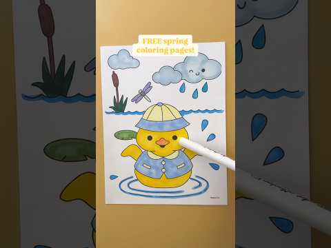 Free printable coloring pages for Spring at Playground Press! ☔️