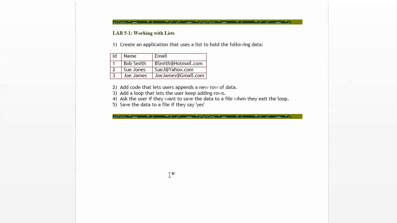 Python Module 05-03 Lab 5-1 Starter