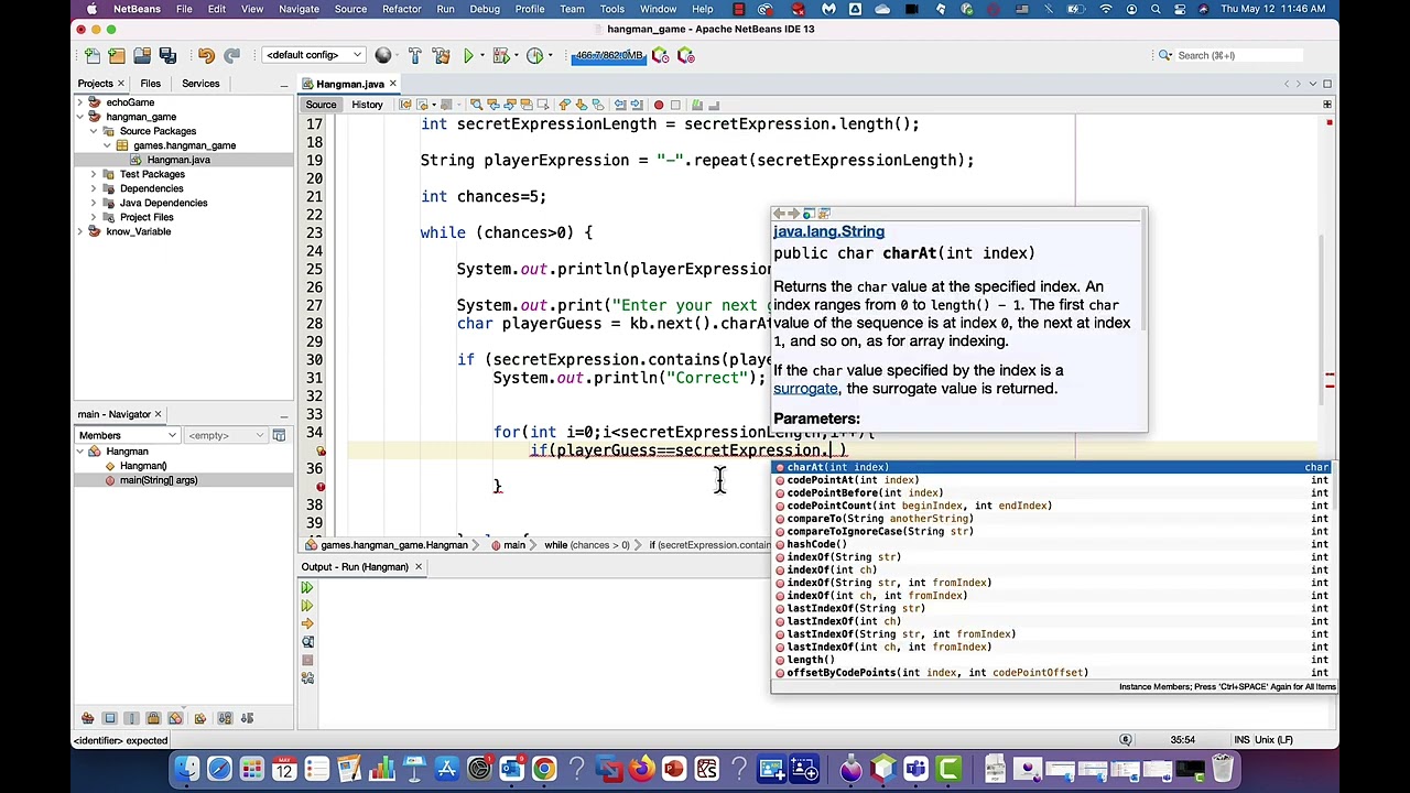 Learn Java Programming - Part 3-7: #Hangman Game:  using for loop to reveal the characters