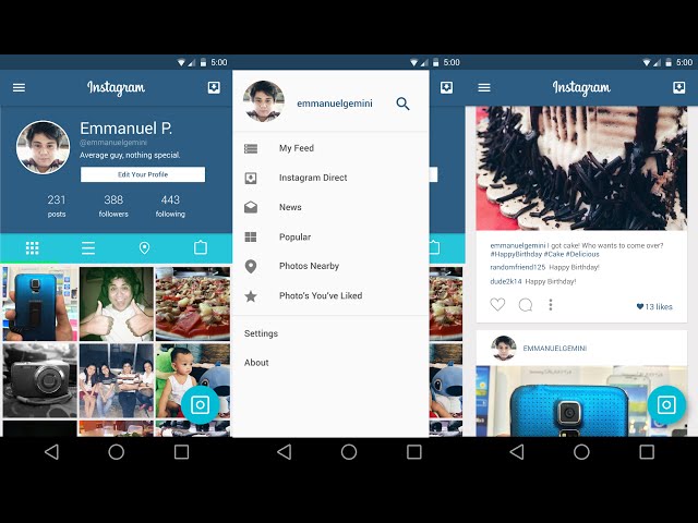 Instagram with Material Design concept looks amazing - PhoneArena