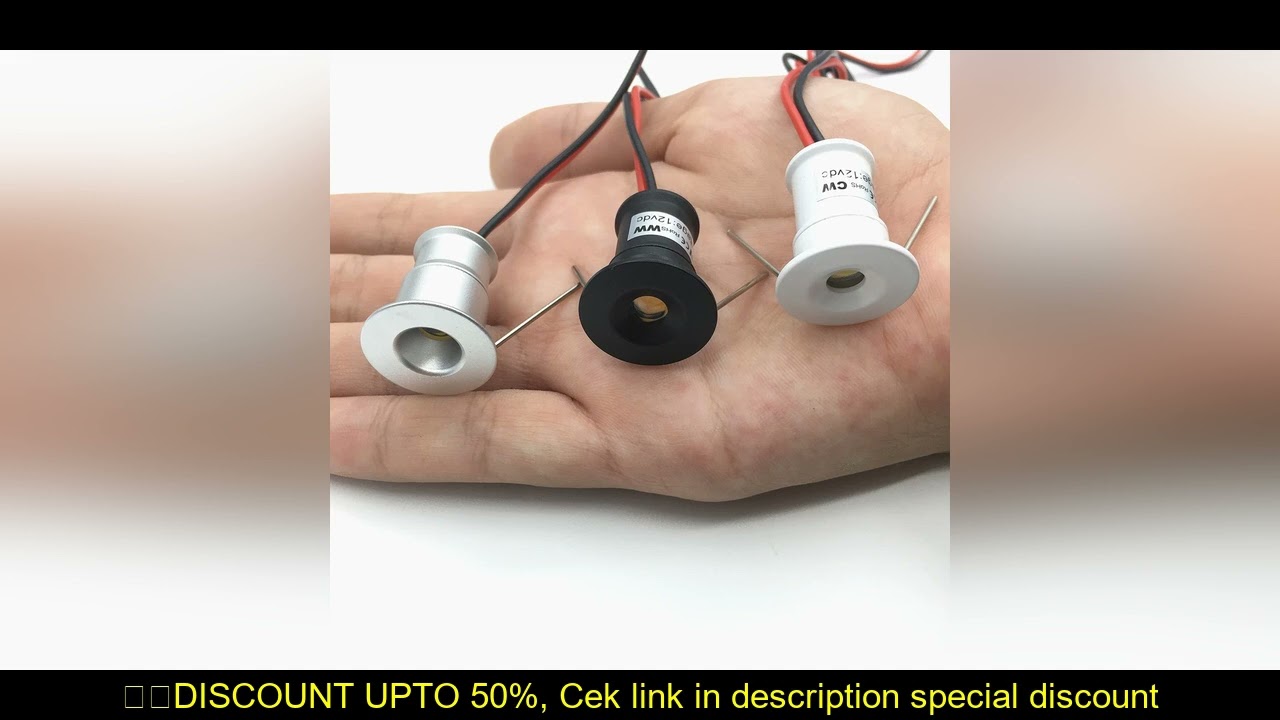 Small Spot Light 1W Mini LED Spotlight 12V Dimmable 15mm Cutout Recessed Downlight IP65 Ceiling Lamp