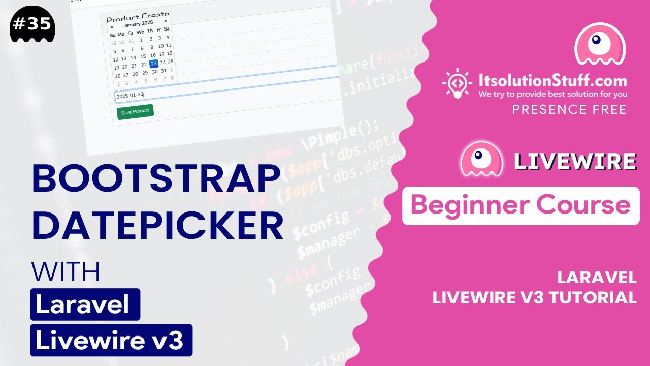 Bootstrap Datepicker with Laravel Livewire 3 | EP 35