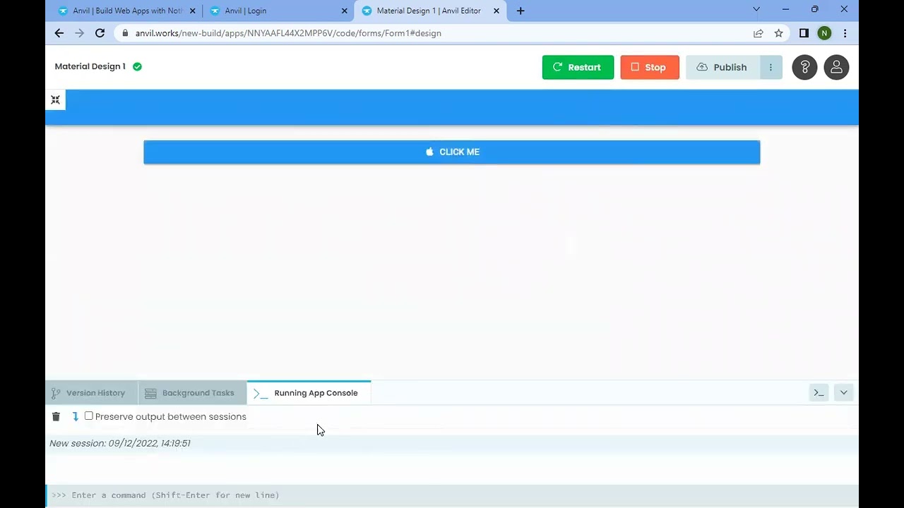Python Anvil Tutorial 1