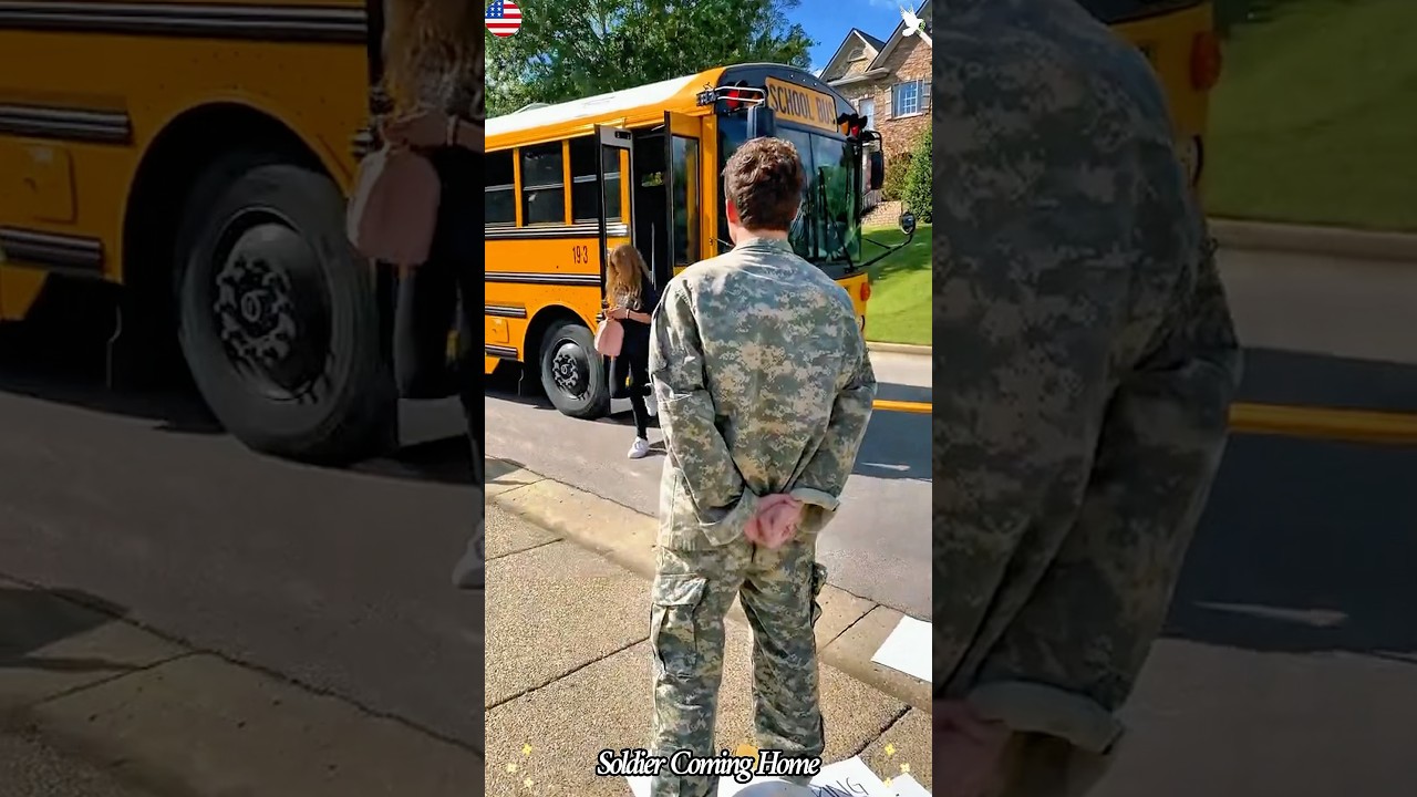 Soldier Surprises Daughter Upon Returning Home#respect #reunion #familythings#surprise #soldier
