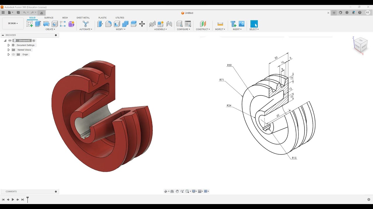 Fusion360 Part Modeling Tutorial-181. #design #3dmodeling #modelingtutorial #engineering#fusion360