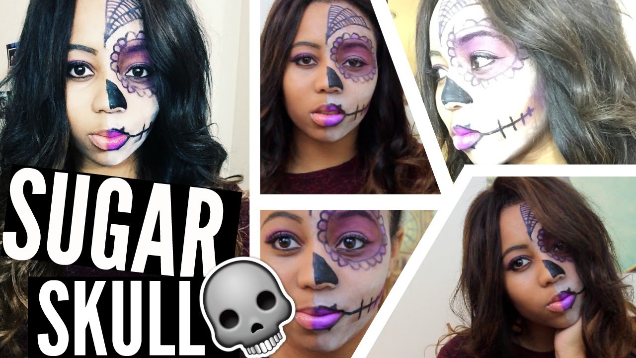 Purple Sugar Skull Halloween Makeup Tutorial