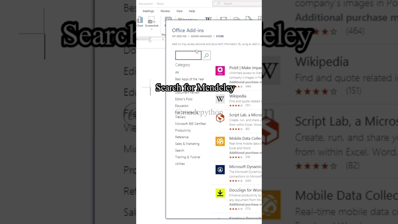 How to add Mendeley into Microsoft Word #shorts #tutorial #research