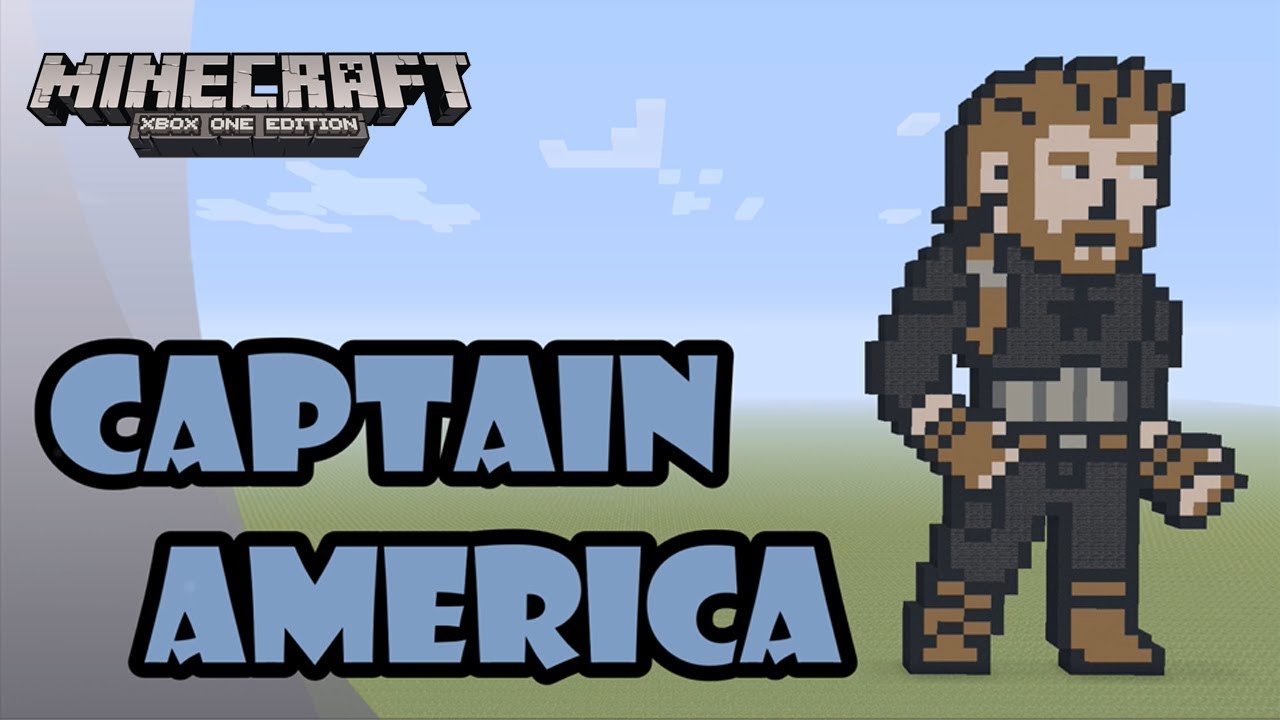 Minecraft: Pixel Art Tutorial and Showcase: Captain America aka Nomad (Avengers: Infinity War)