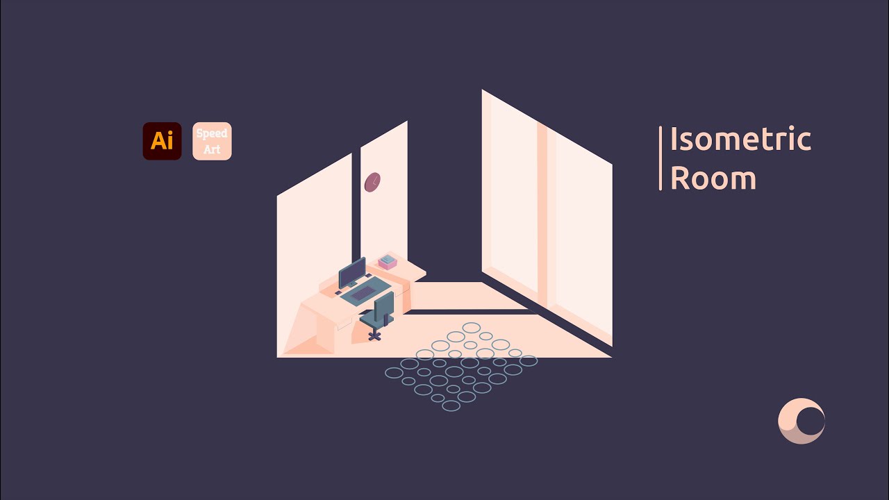 How To Design A Small Isometric Office In Illustrator? Adobe Illustrator Tutorial.