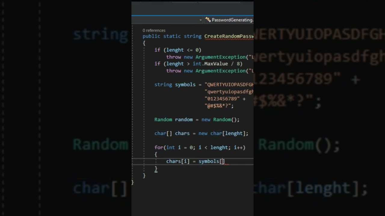 ASMR - Instagram Password Generator - Coding C#