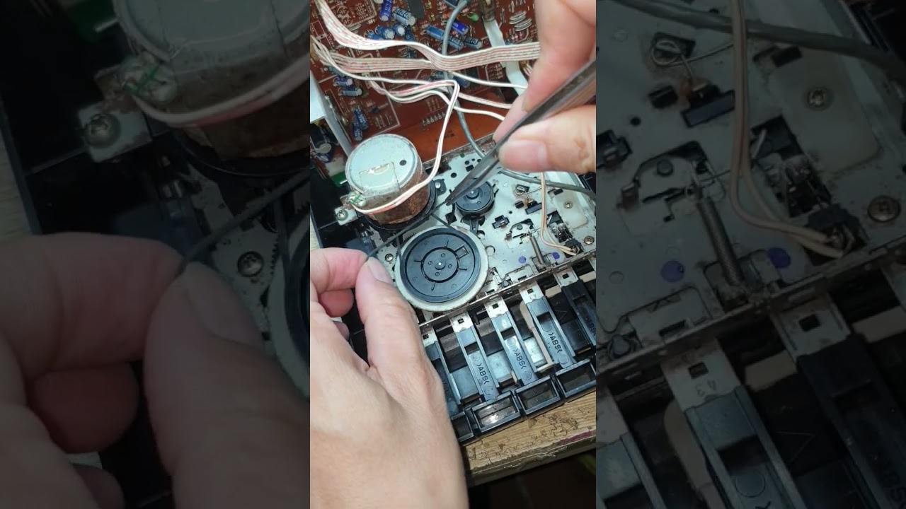 Install the belts on cassette deck #cassette