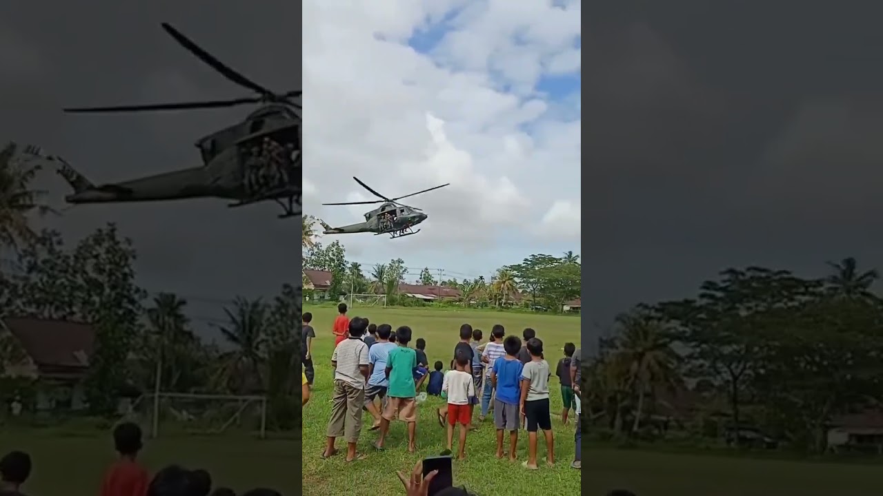 Melihat dekat heli TNI mendarat