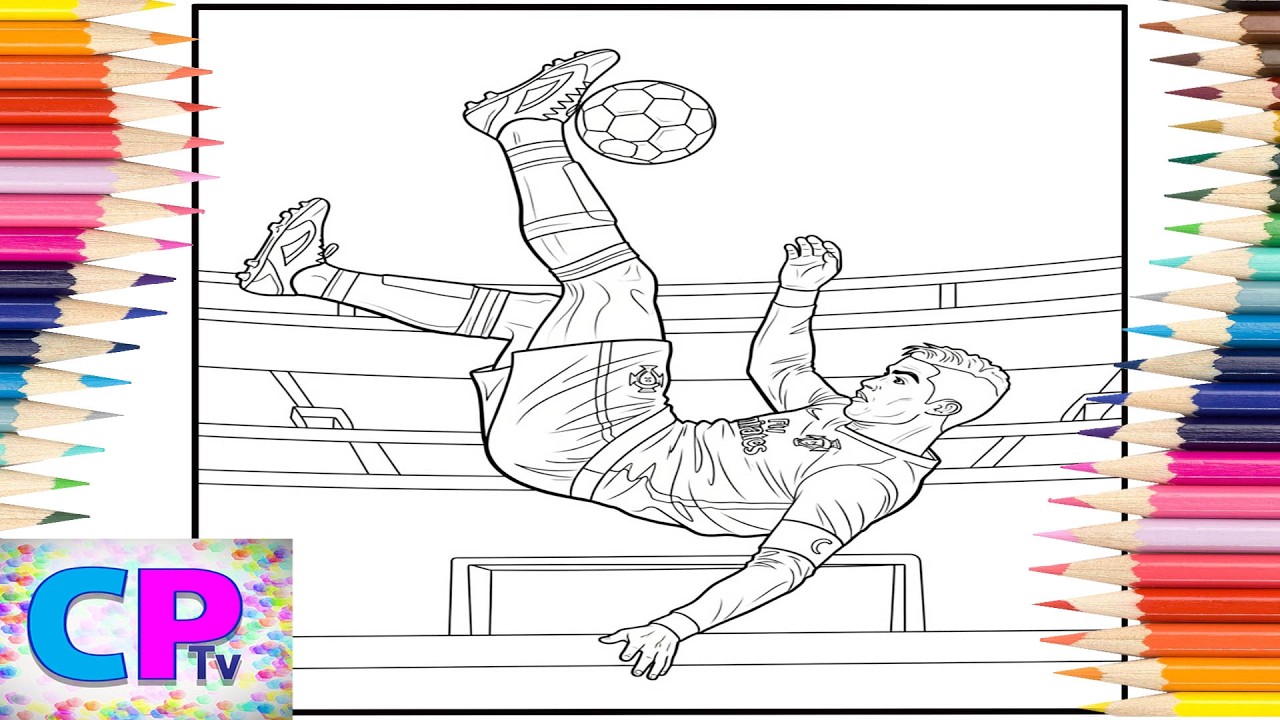 Ronaldo Overhead Kick/Cristiano Ronaldo/Coloring Ideas/Art Therapy/Creative Coloring Book