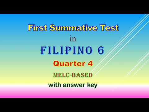 First Summative Test in Filipino 6 with answer key, melc-based, fourth quarter, Q4.