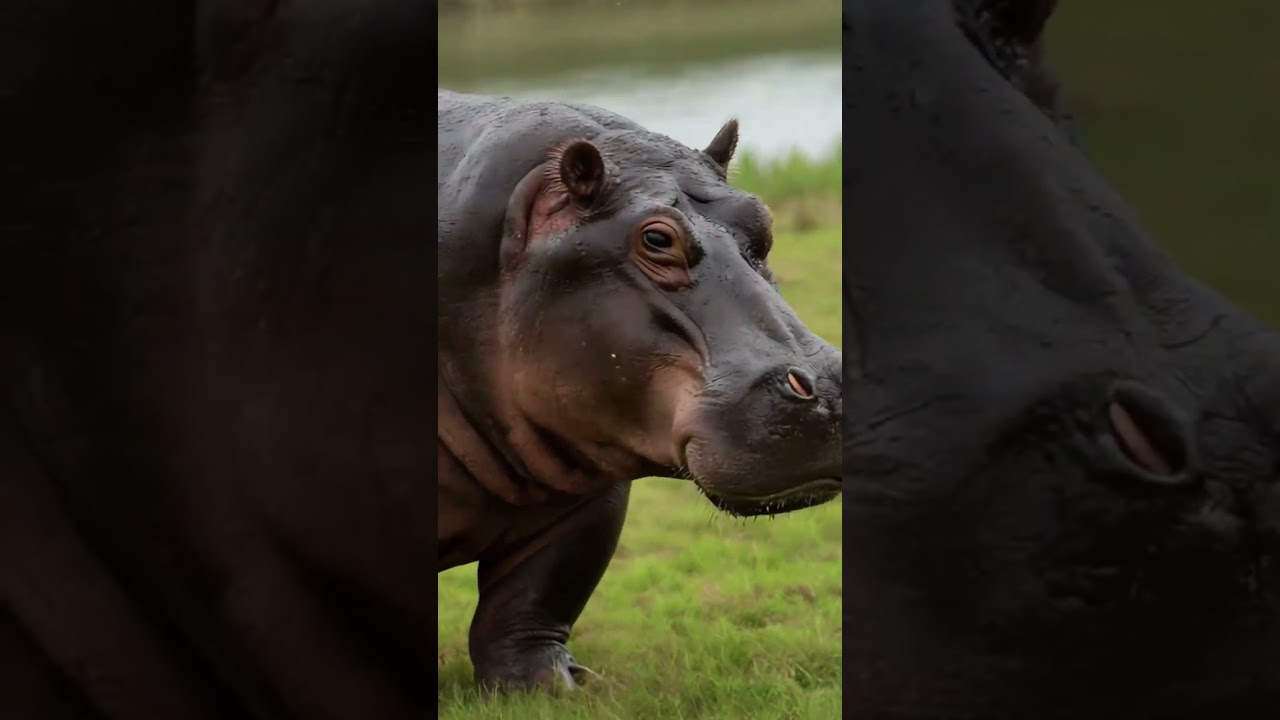 🦛 Face to Face with a Hippopotamus | Raw Power of Africa's River Giant 🌊 #wildlifephotography