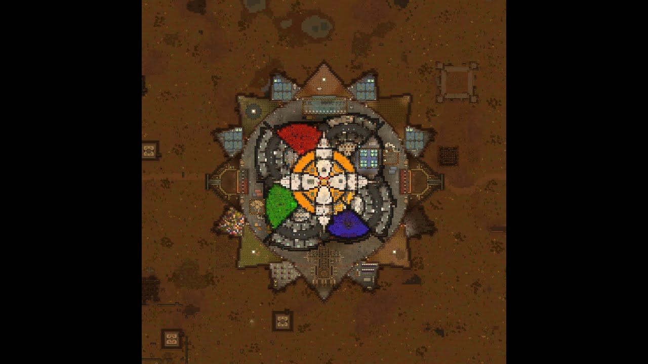 Rimworld Spiralling Mega Base - Full Timelapse