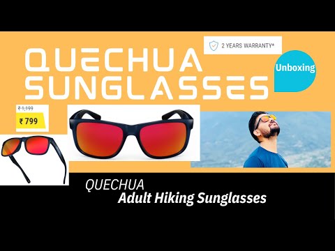 DECATHLON! QUECHUA! Adult Hiking Sunglasses Cat 3 MH140 Black/Orange! Review Unboxing