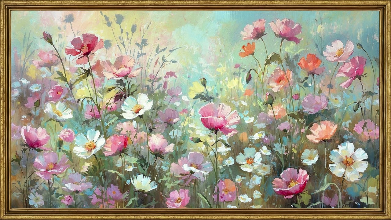 Bunga Liar Berwarna-warni yang Bermekaran | Seni Bunga Musim Semi yang Menawan untuk Frame TV | Screensaver 4K