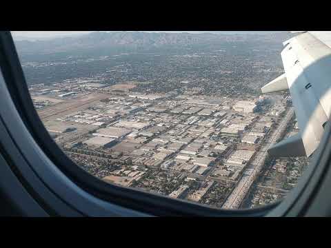 Landing at Burbank Bob Hope Airport - - spectacular view of San Fernando Valley.