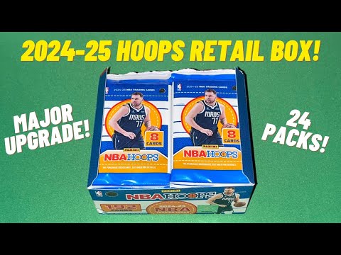 2024-25 Panini NBA Hoops Basketball Retail Box Opening Review! 24 Packs NEW Draft Class Upgraded Set