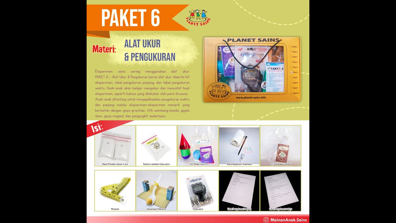 PAKET 6 - ALAT UKUR DAN PENGUKURAN | MAINAN SAINS | PERCOBAAN SAINS | EKSPERIMEN SAINS