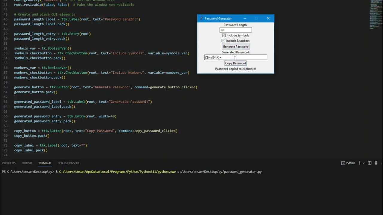 Creating a password generator with python (Github in the description)