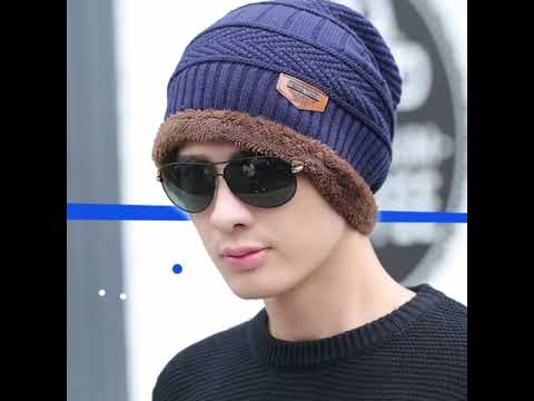 Coral Fleece Winter Beanies Hats Scarf For Mens