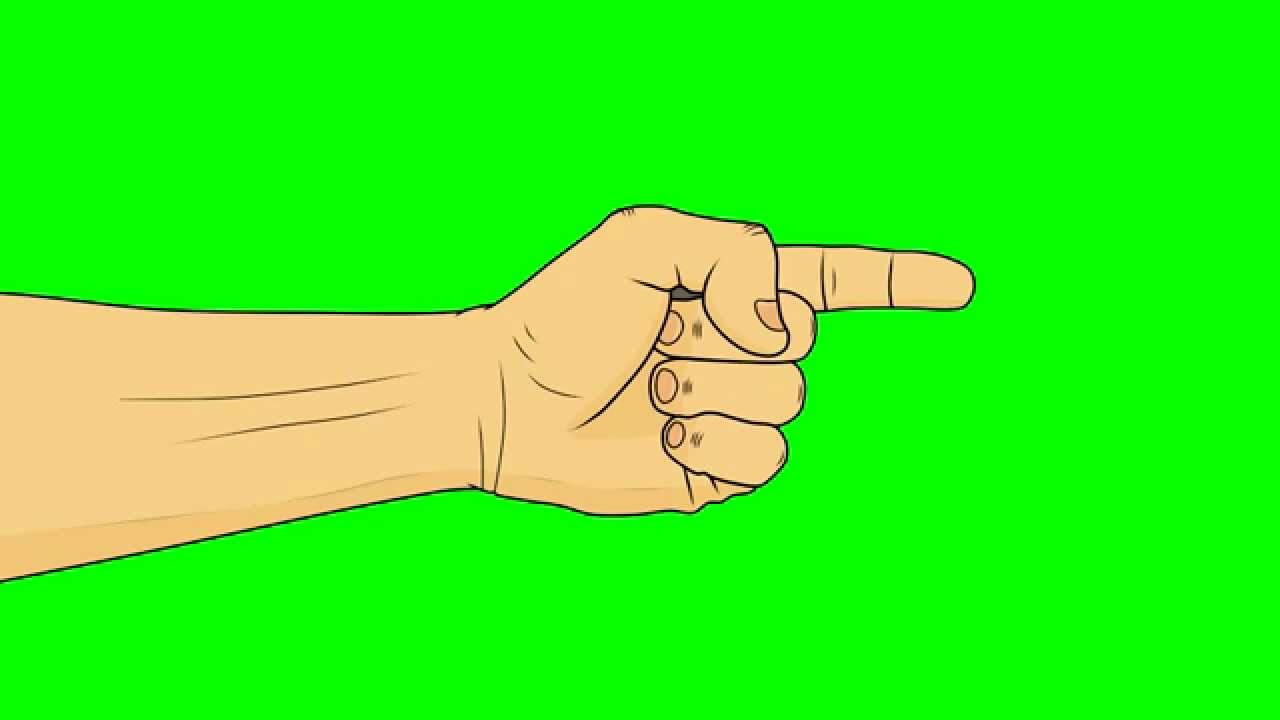 Animated Hand Pointing Right ~ Green Screen