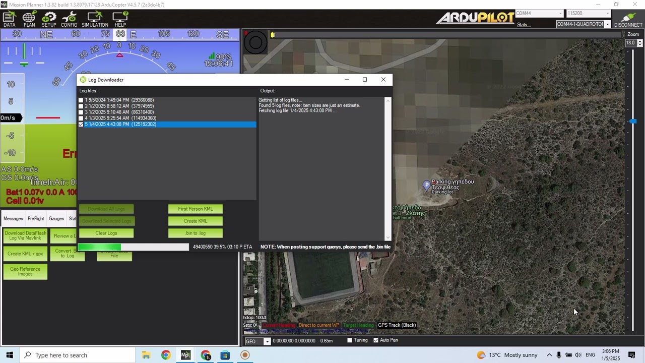 Issue with downloading logs over USB - Mission Planner - ArduPilot Discourse