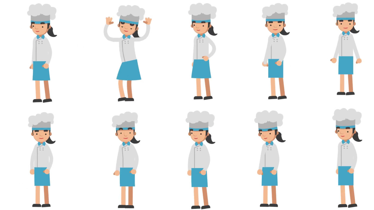 Chef Woman Animated Characters
