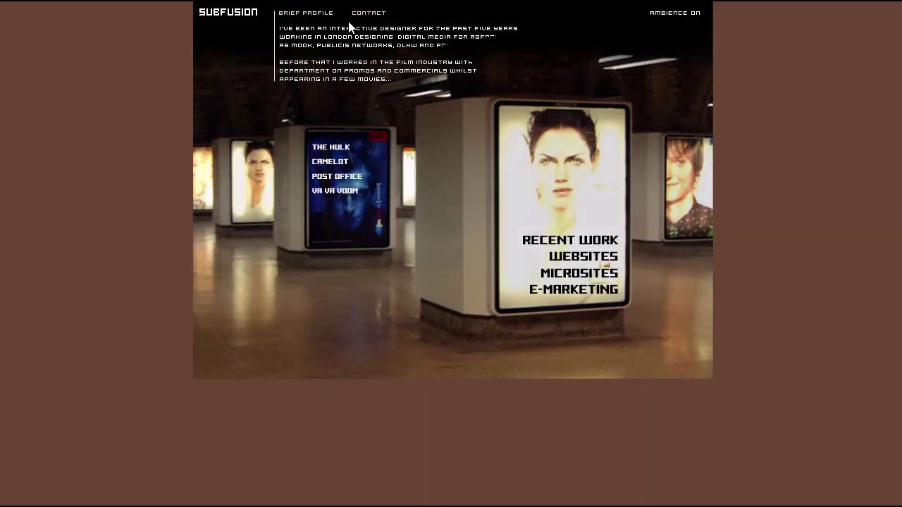 Subfusion flash website in 2002